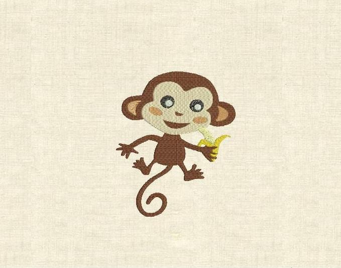 Machine Embroidery Designs Set Monkeys | Etsy