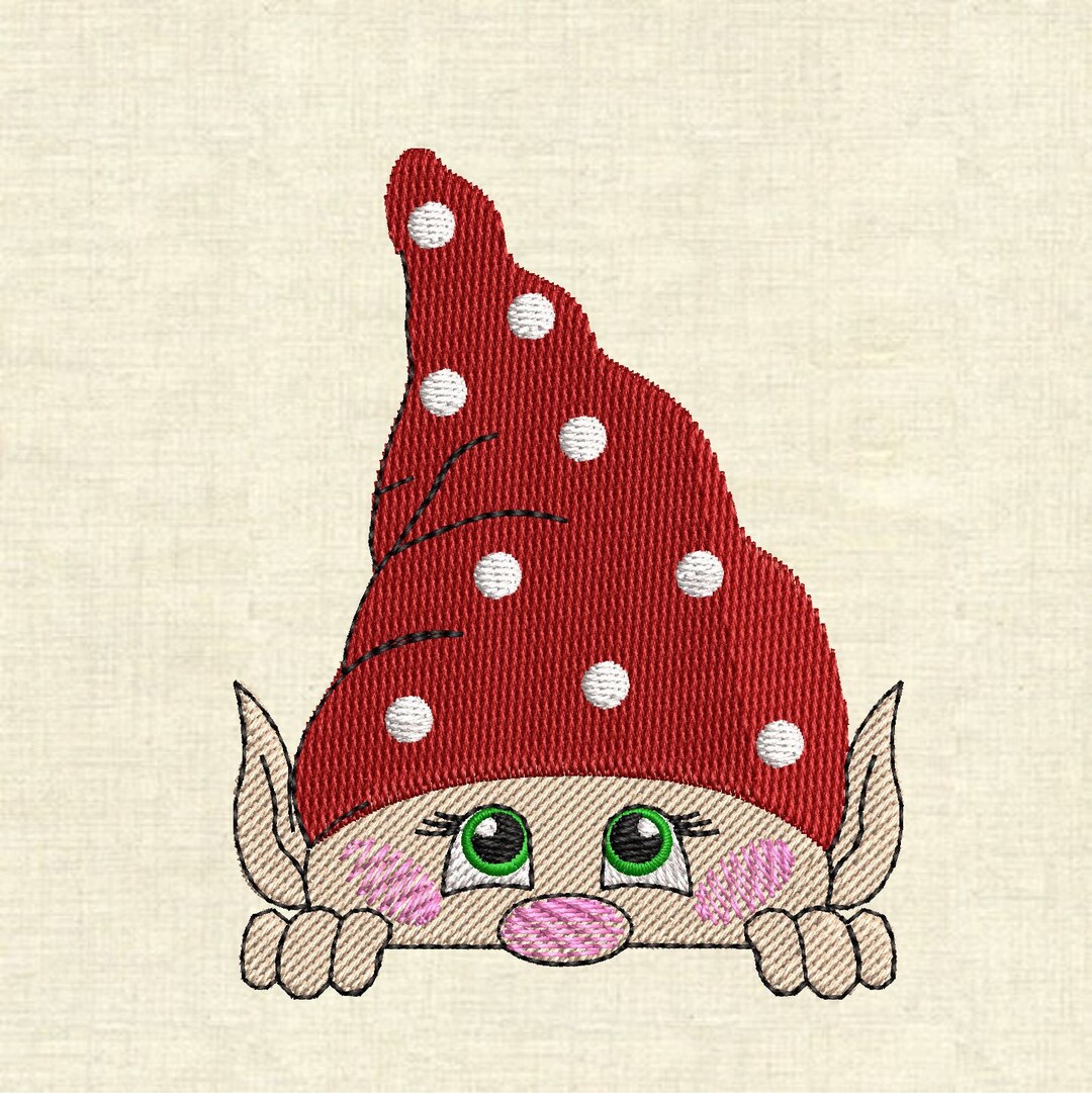 Peeking Gnome Machine Embroidery Designs - Etsy