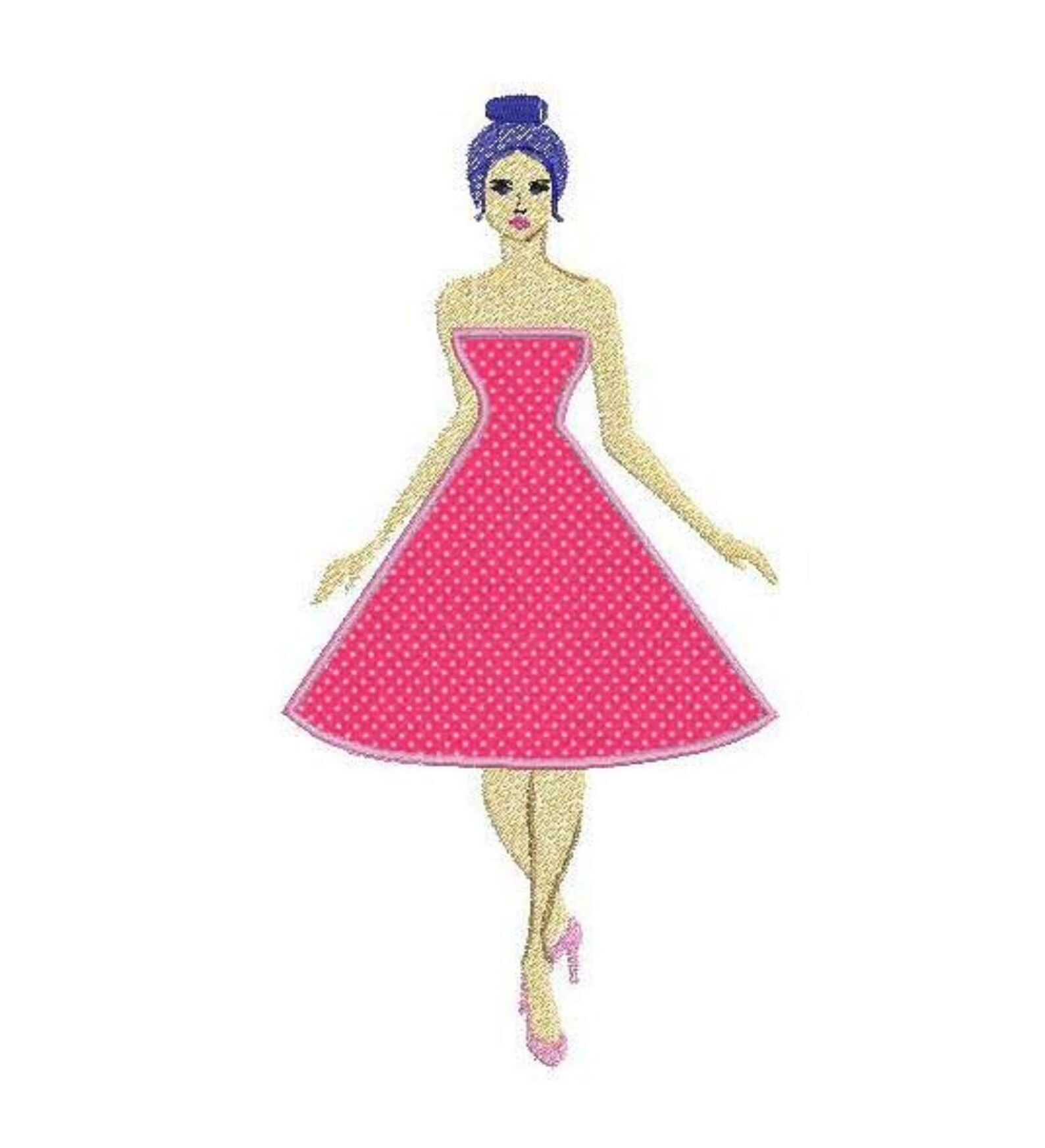 Machine Embroidery Design Woman Girl | Etsy