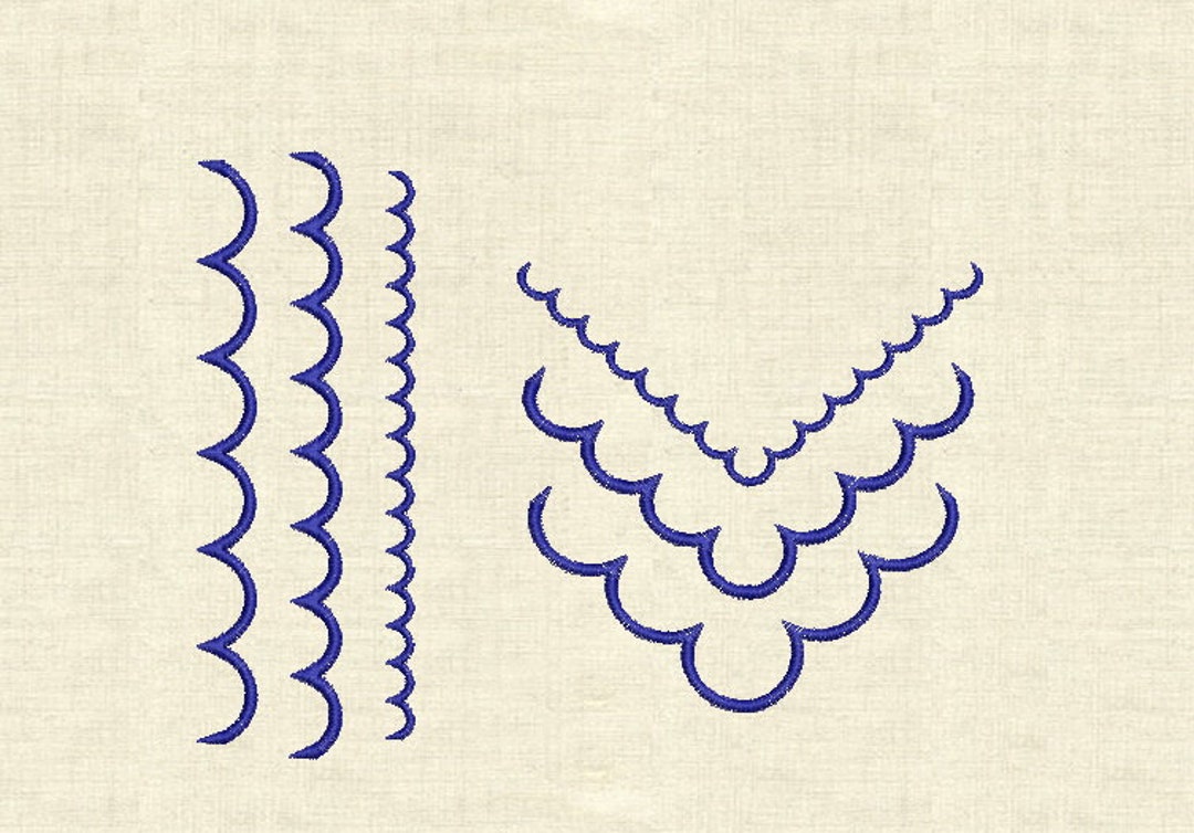 Scallop Borders and Corners Set Machine Embroidery Designs - Etsy