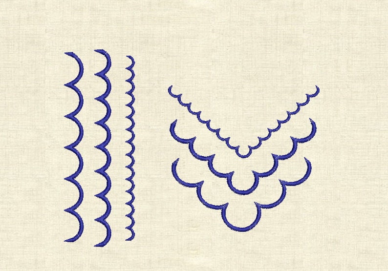 Machine Embroidery Designs Scallop Borders And Corners Etsy