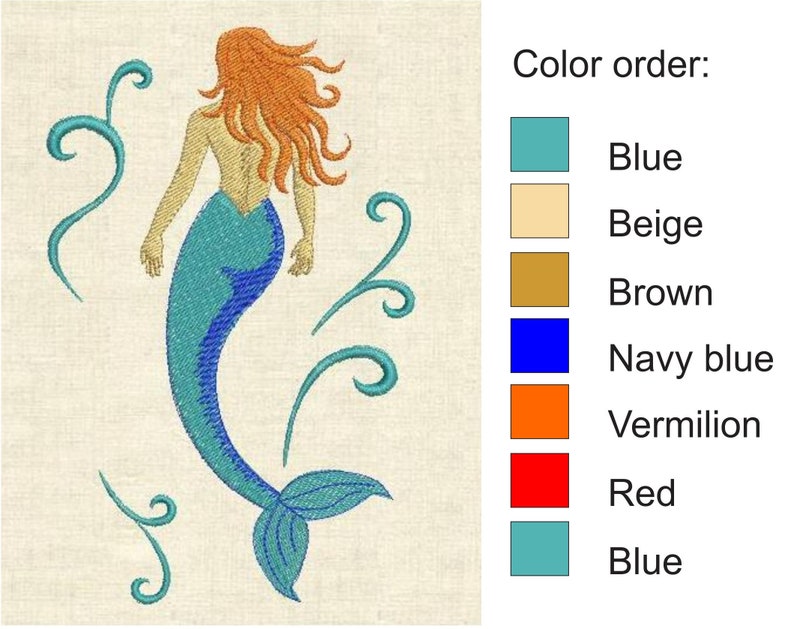 Machine Embroidery Designs Mermaid Women - Etsy