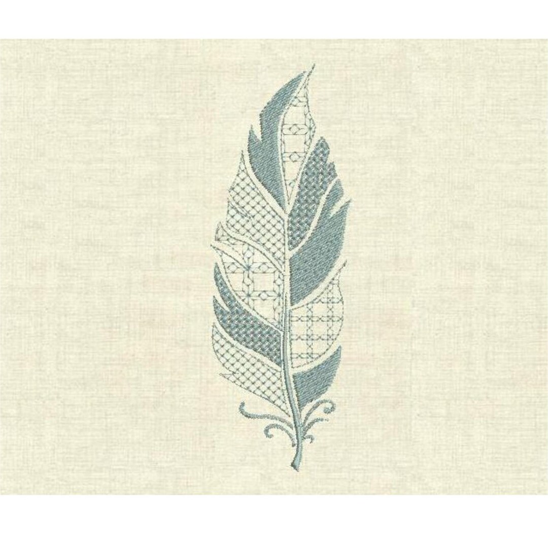 Lacy Feather Machine Embroidery Design - Etsy