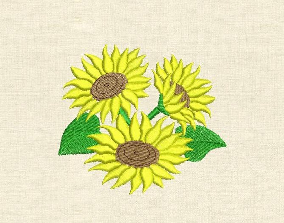 Machine Embroidery Designs Sunflower Embroidery - Etsy