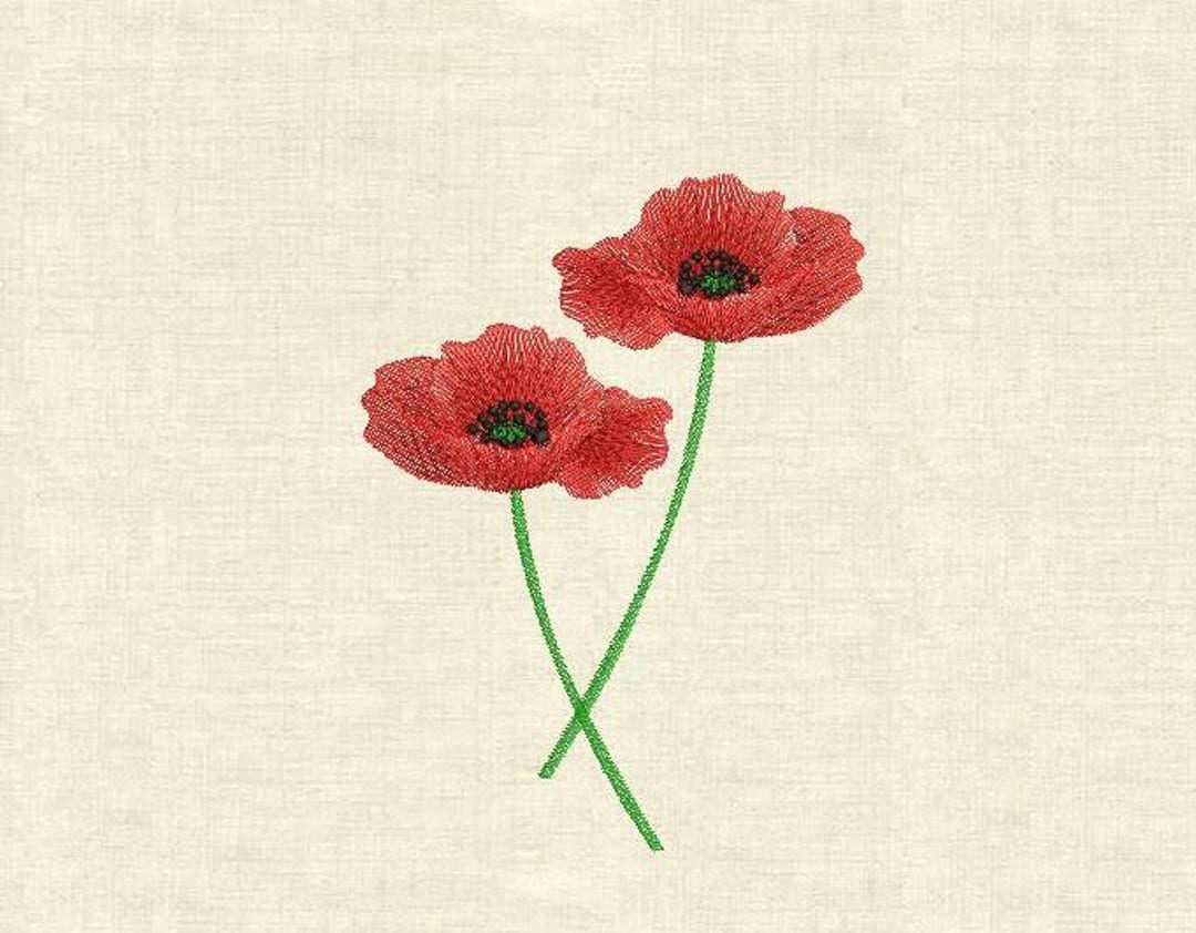 Poppy Flowers Machine Embroidery Designs - Etsy