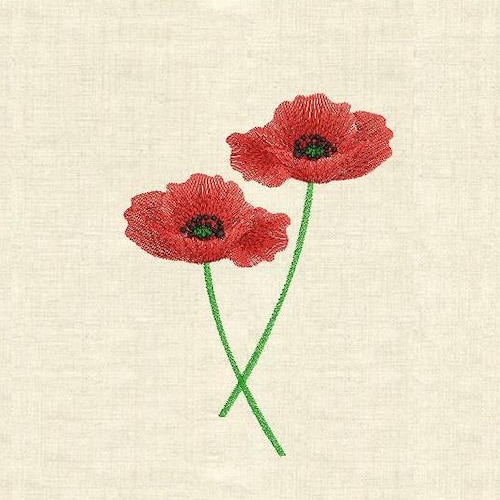 Poppy Flower Machine Embroidery Design 5 SIZES Red Poppy - Etsy