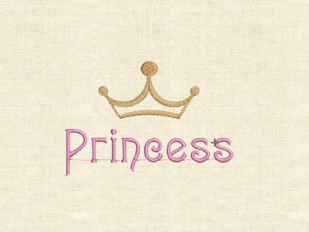 Princess Script With Crown Machine Embroidery Designs - Etsy