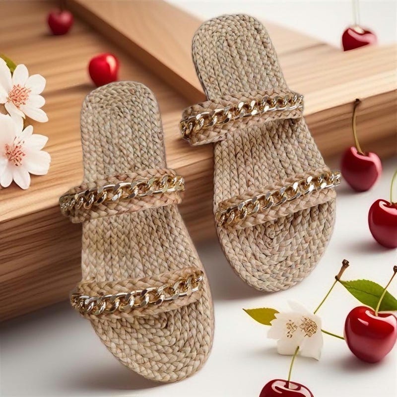 Straw Sandals - Etsy