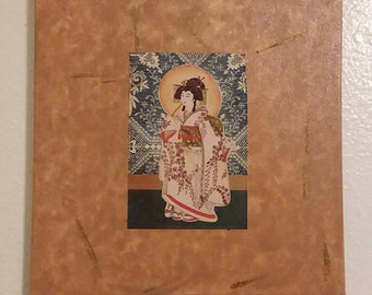 Charming Japanese Geisha Marble Mosaic Mural - Etsy