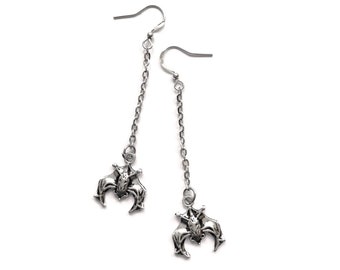Earrings Sterling Silver Dangle Bat the Presence of a Bat - Etsy