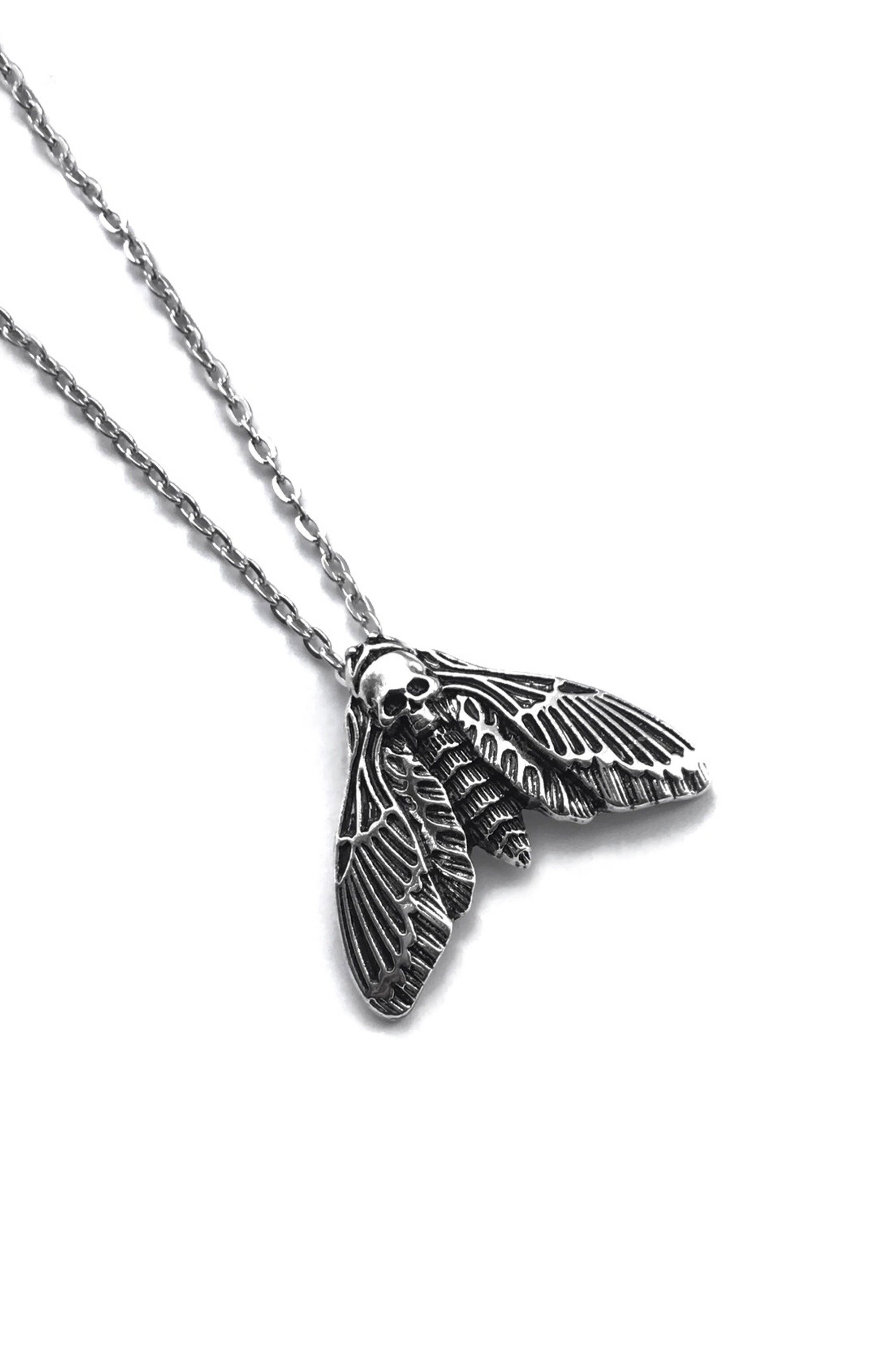 Death's Head Hawk Moth Pendant Gothic Jewelry Creepy - Etsy