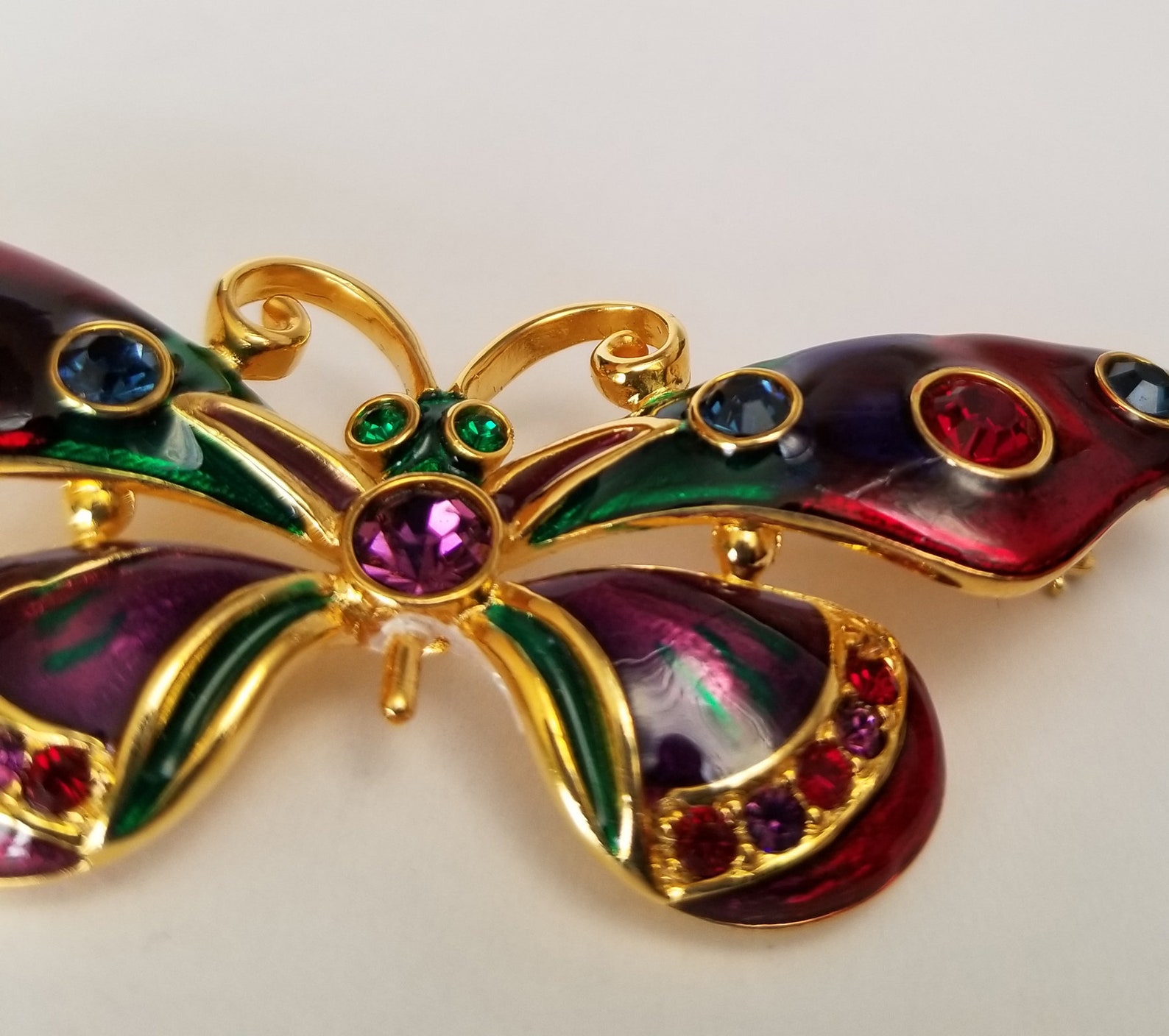 Butterfly Brooch, Joan Rivers Plique a Jour Butterfly, Vintage Joan ...