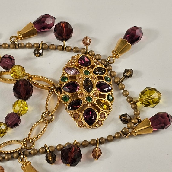 Swarovski Multistrand Multicolor Crystal Gold Chain P… - Gem