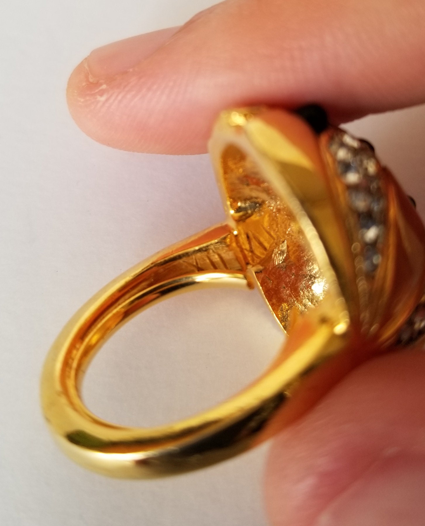 Rhinestone Pave Cocktail Ring Gold Tone Rhinestone Cocktail | Etsy