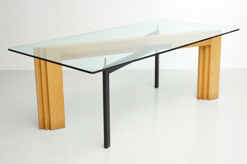Large Modern Glass Top Dining Table - Etsy