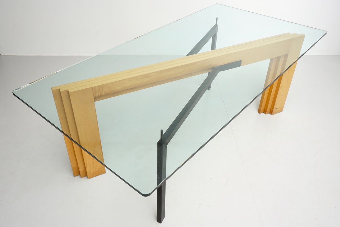 Large Modern Glass Top Dining Table - Etsy
