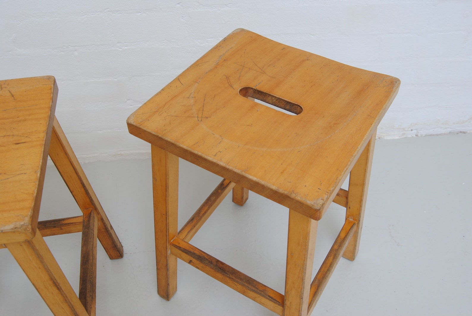 Set of 6 Pine Lab Stools - Etsy
