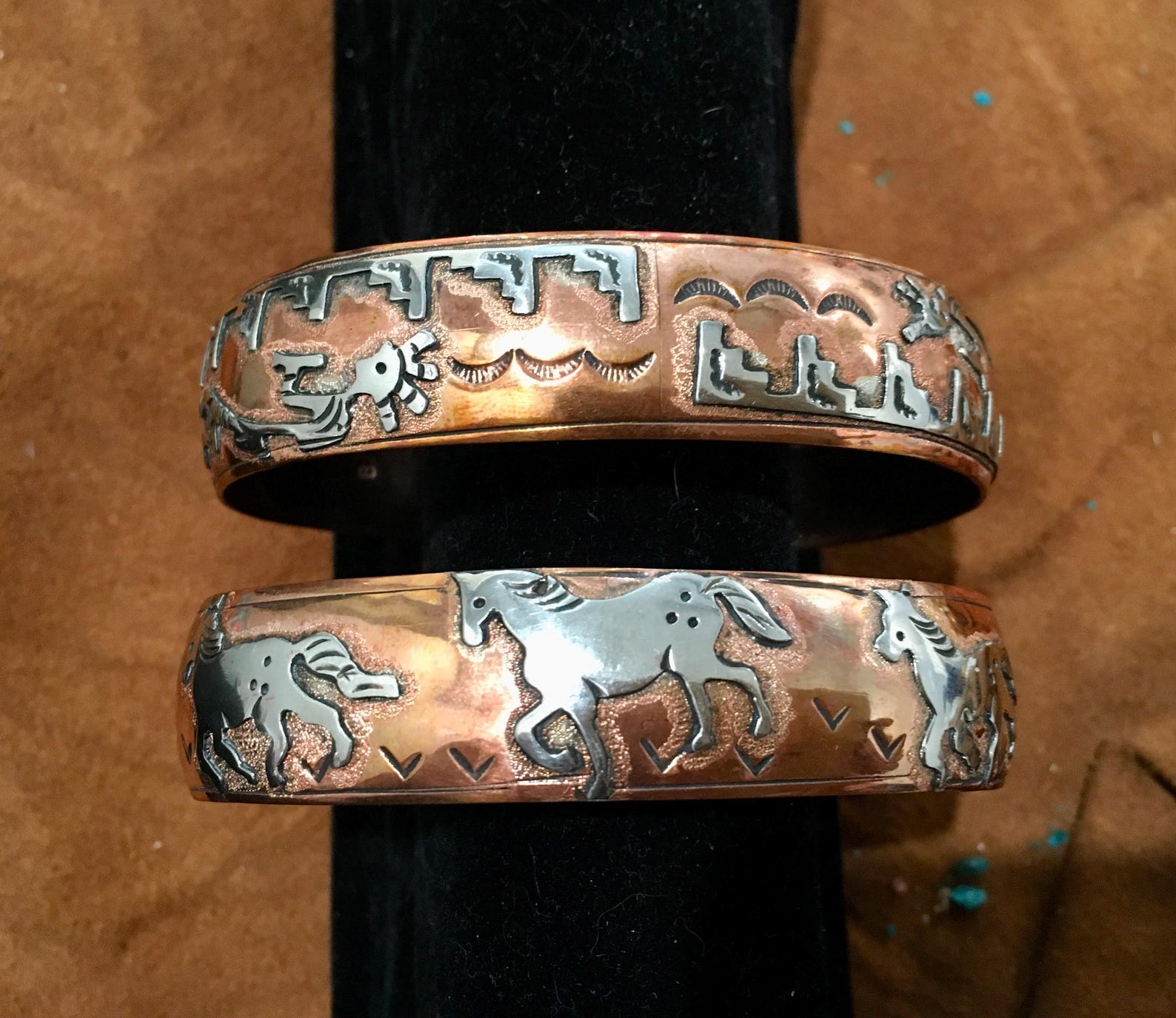 SIGNED Native America Indian Jewelry Apache Navajo Zuni Tribe Copper ...