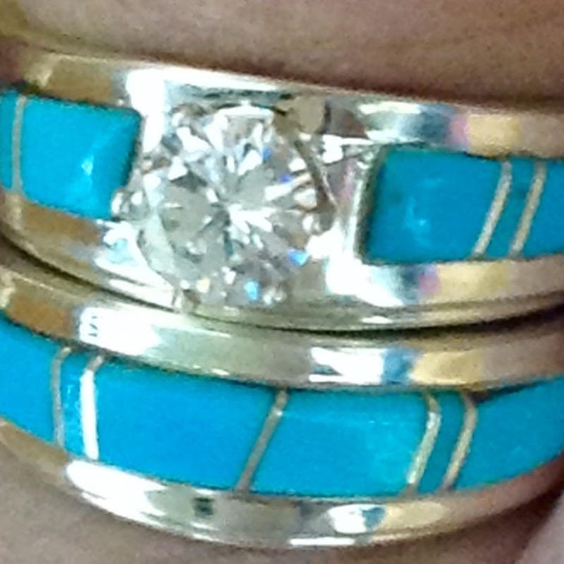 Turquoise Wedding Ring - Etsy