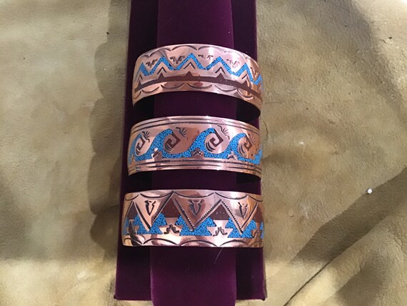 SIGNED Native America Indian Jewelry Copper Navajo Cuff - Etsy