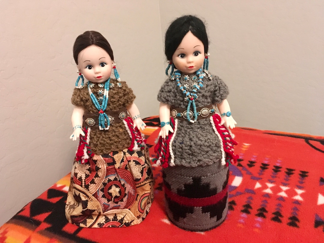 Authentic Navajo Doll Native American Doll Traditional Dress Turquoise ...