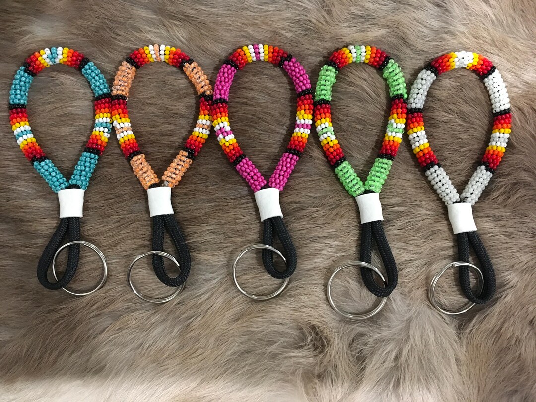 Authentic Native America Indian Jewelry Wrapped Hand Beaded Keychain ...
