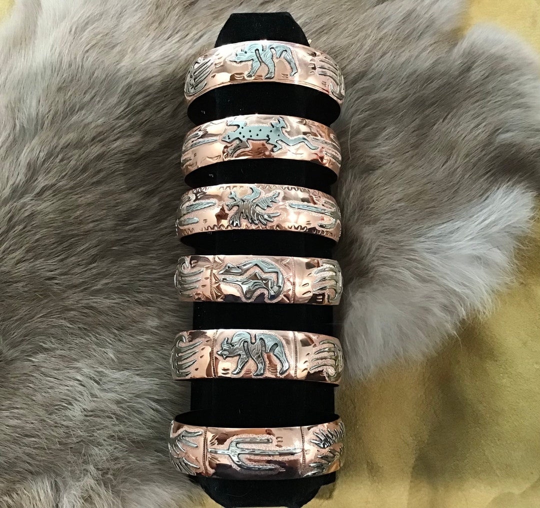 SIGNED Native America Indian Jewelry Apache Navajo Zuni Tribe Copper ...