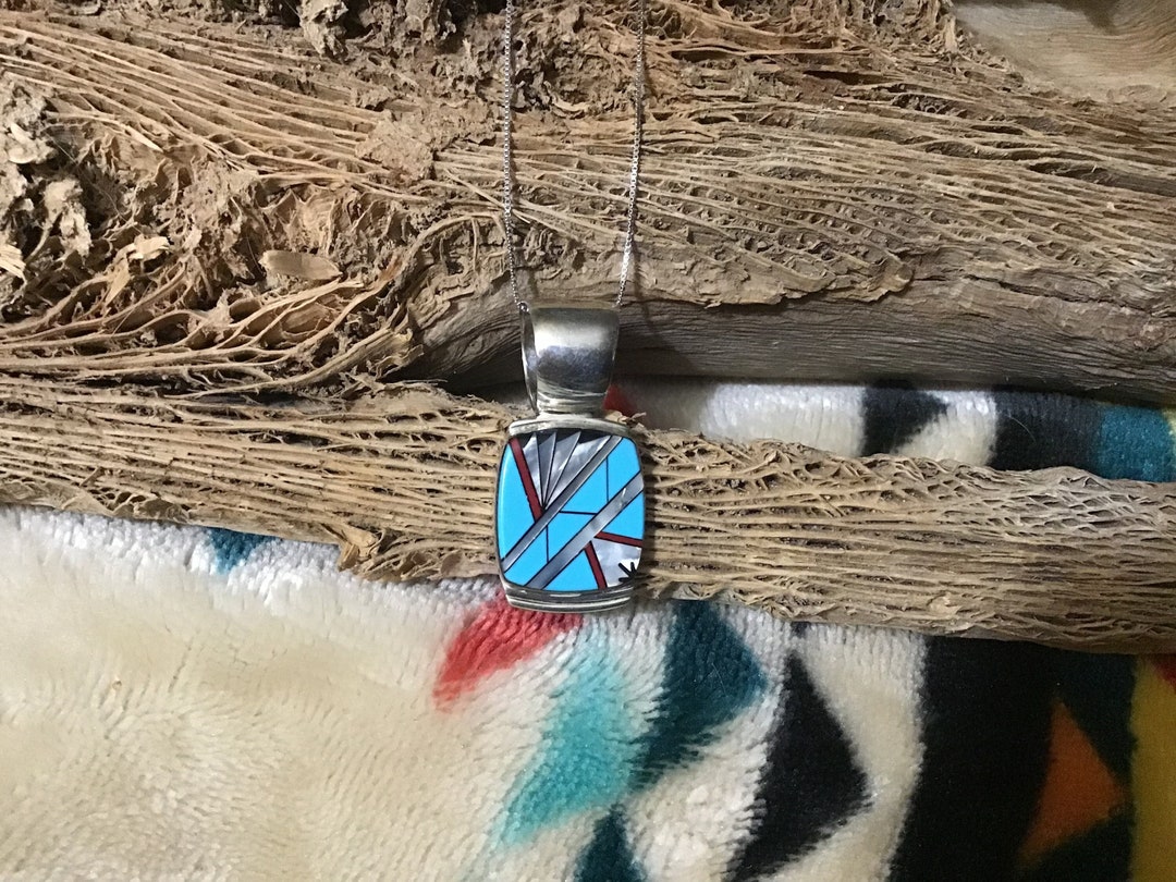 SIGNED Vintage Authentic Native American Indian Jewelry Zuni Navajo ...