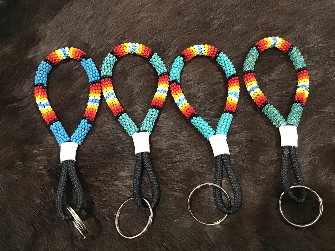 Authentic Native America Indian Jewelry Fully Hand Beaded Keychain ...