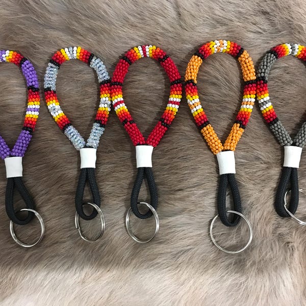Authentic Native America Indian Jewelry Peyote Stitch Beaded Keychain ...