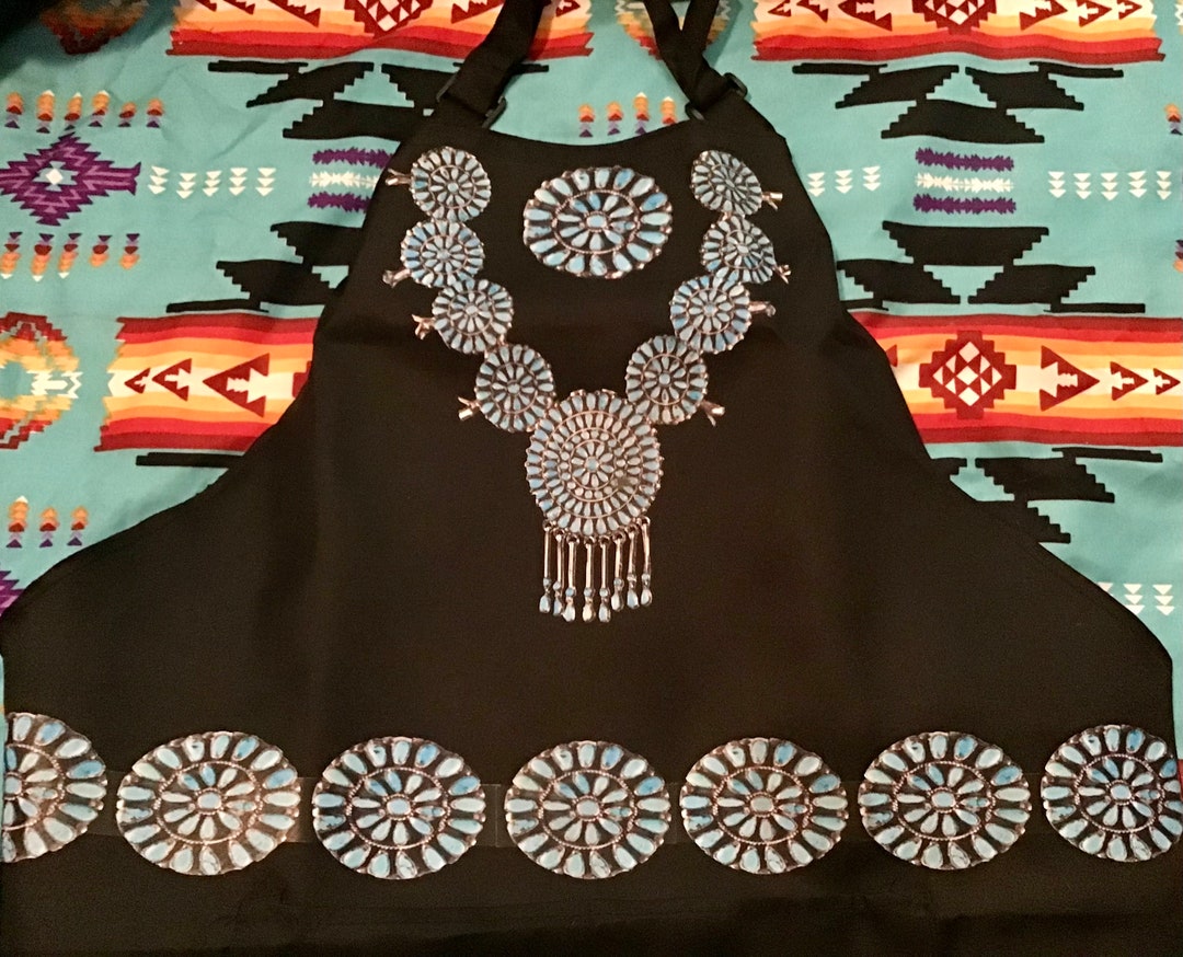 Native American Apron Squash Blossom Concho Belt Cluster Brooch ...