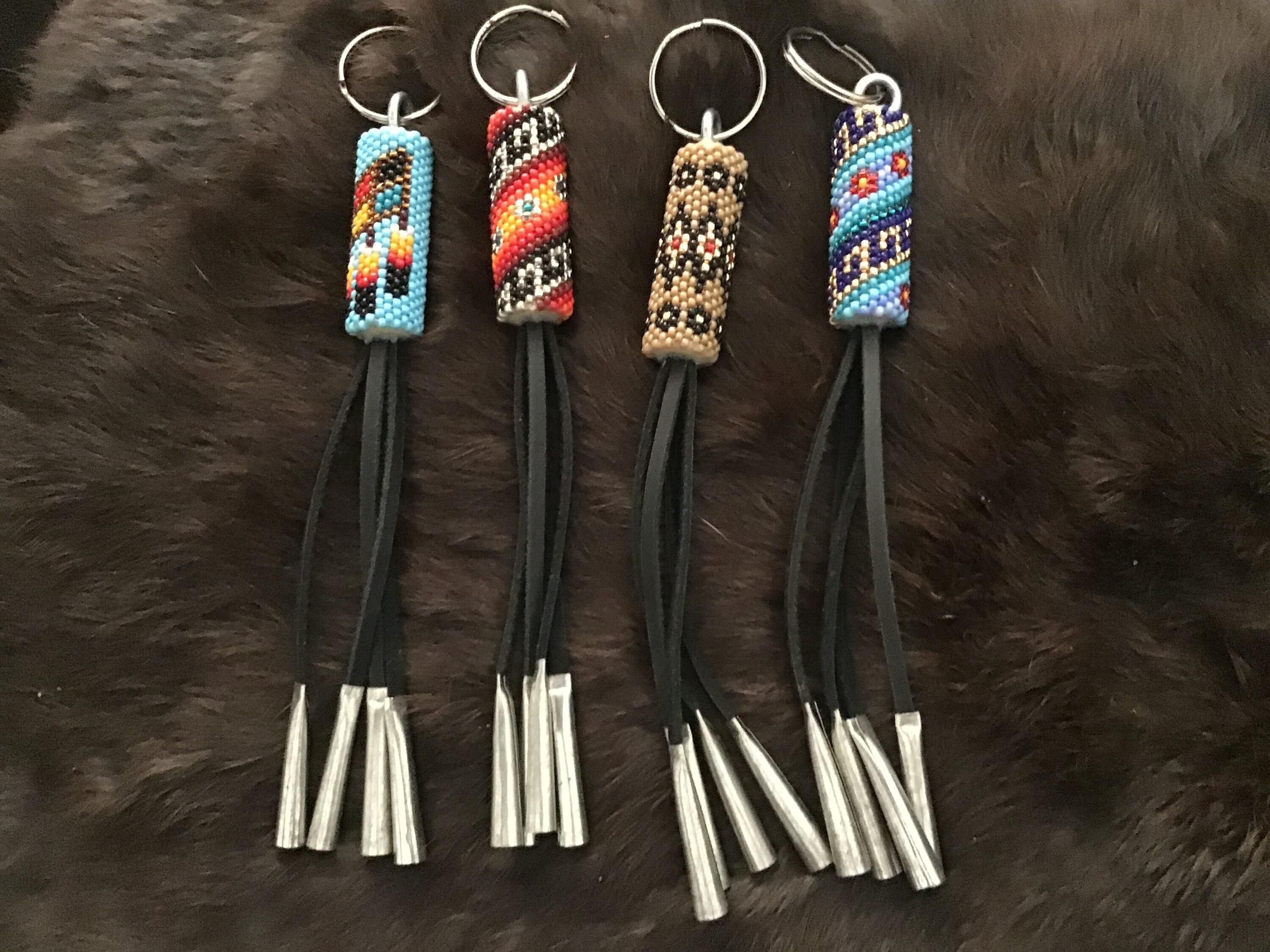 Authentic Native America Indian Jewelry Fully Hand Beaded Keychain ...
