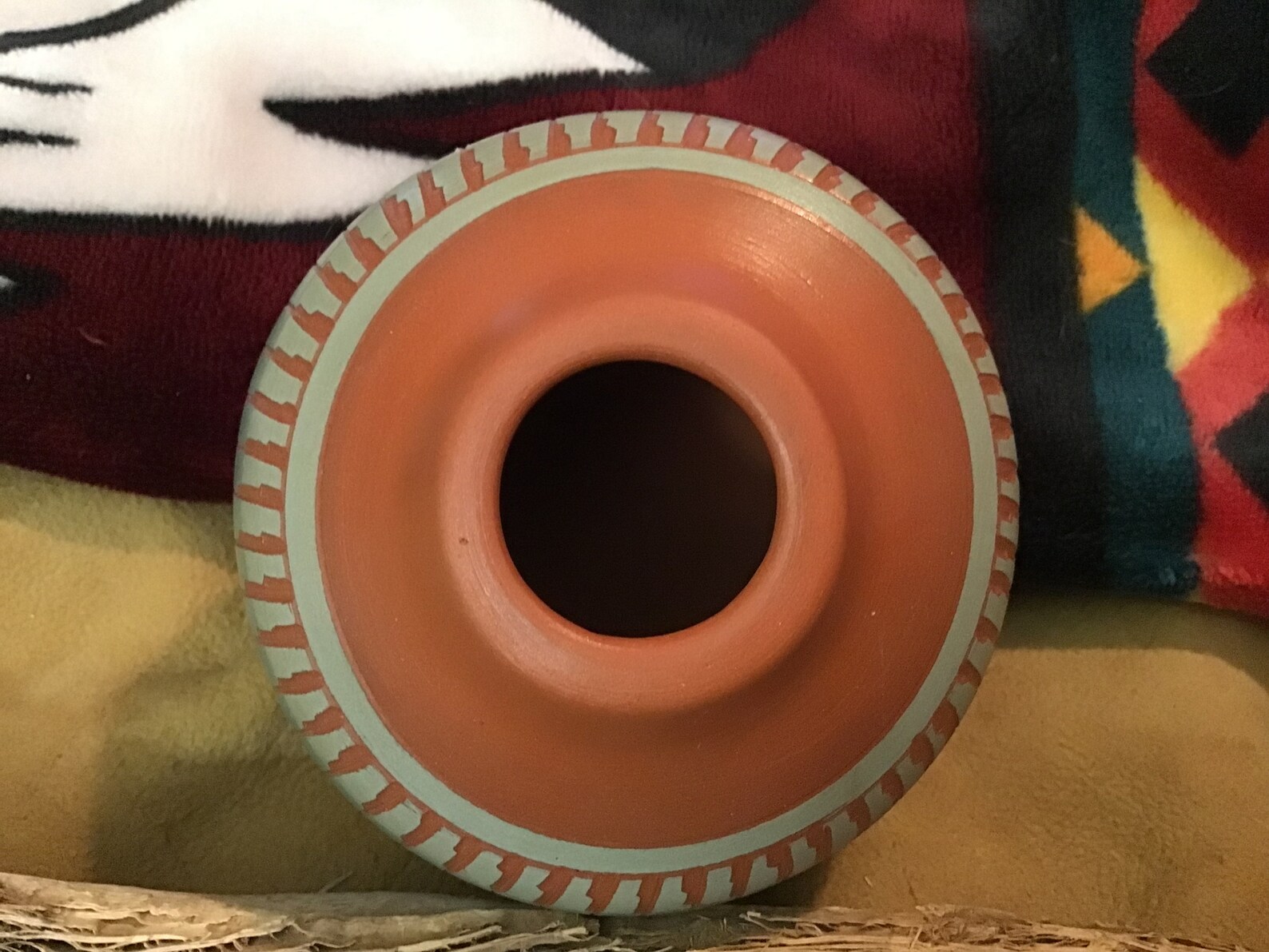 SIGNED Authentic Native American Indian Hand Painted Red Clay - Etsy