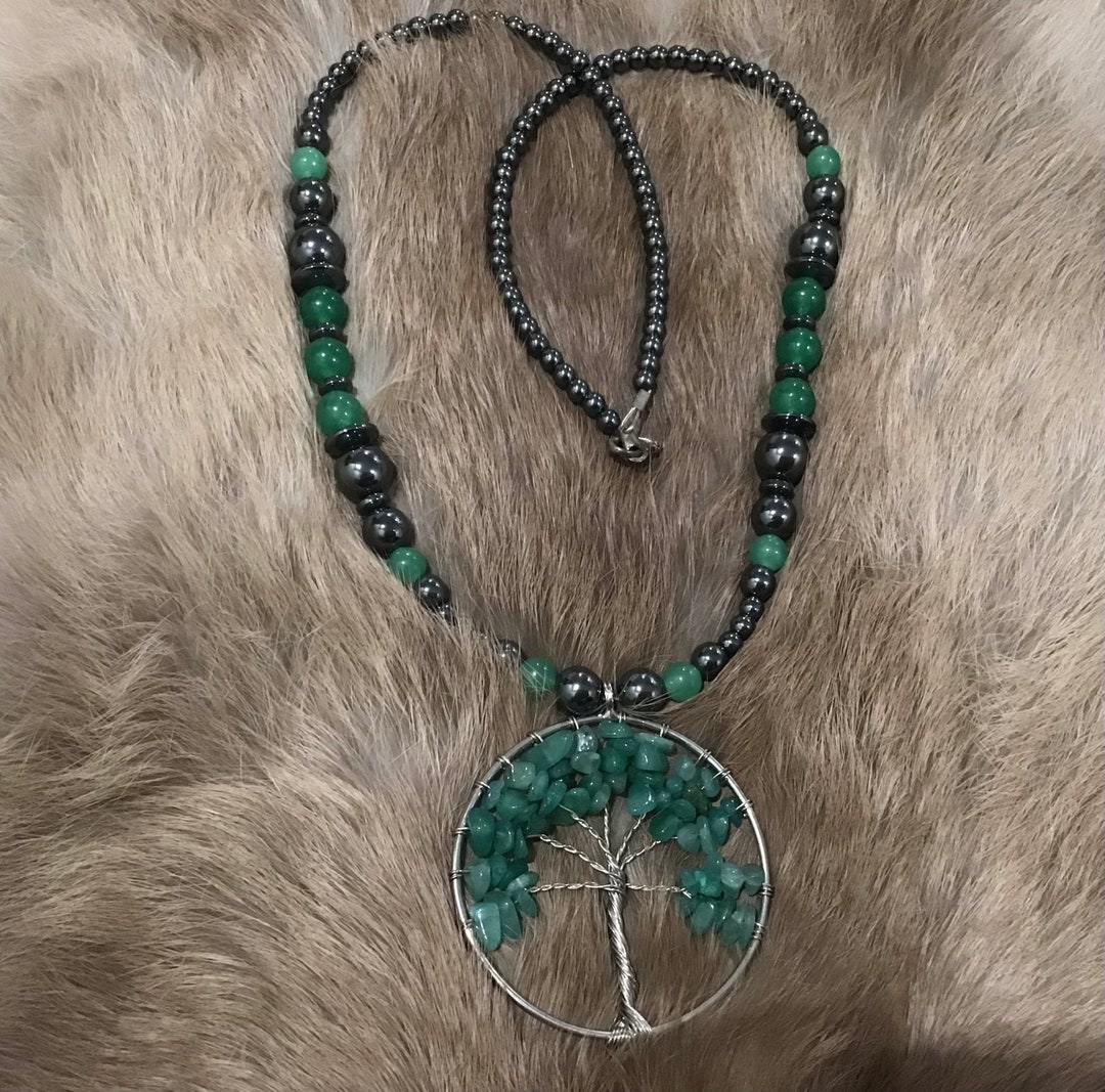 Authentic Native American Indian Jewelry Hematite Jade Navajo Tree of ...