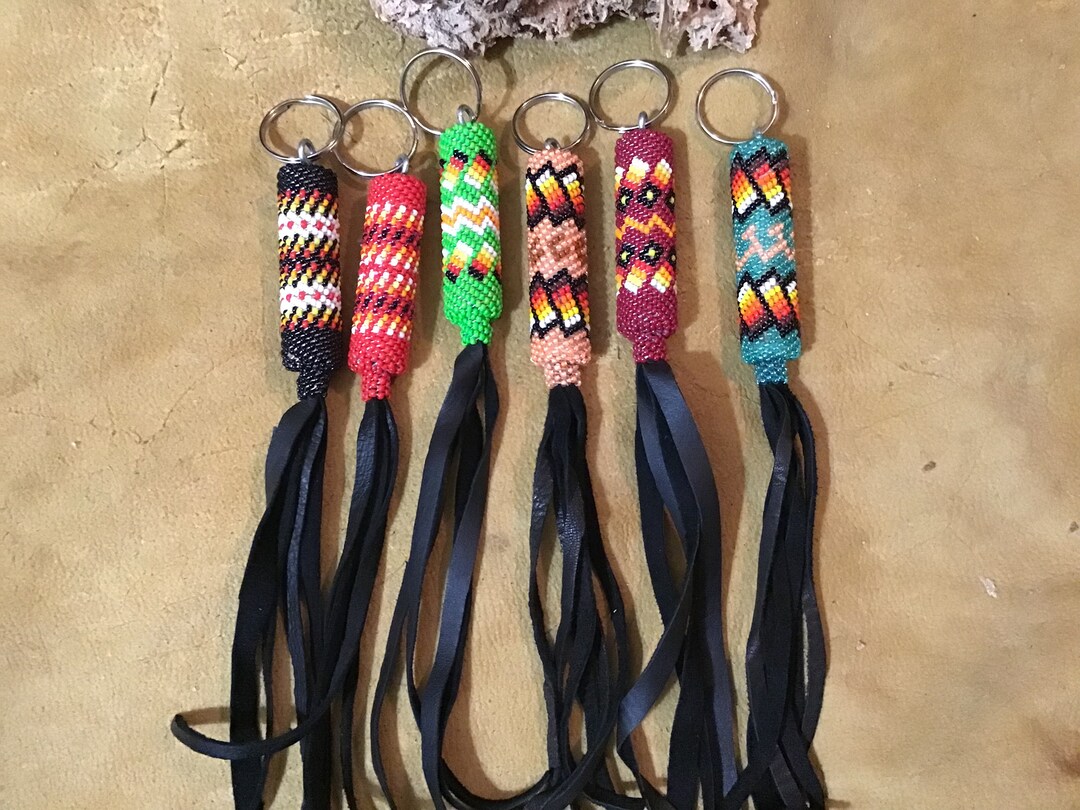 Authentic Native America Indian Jewelry Peyote Stitch Beaded Keychain ...