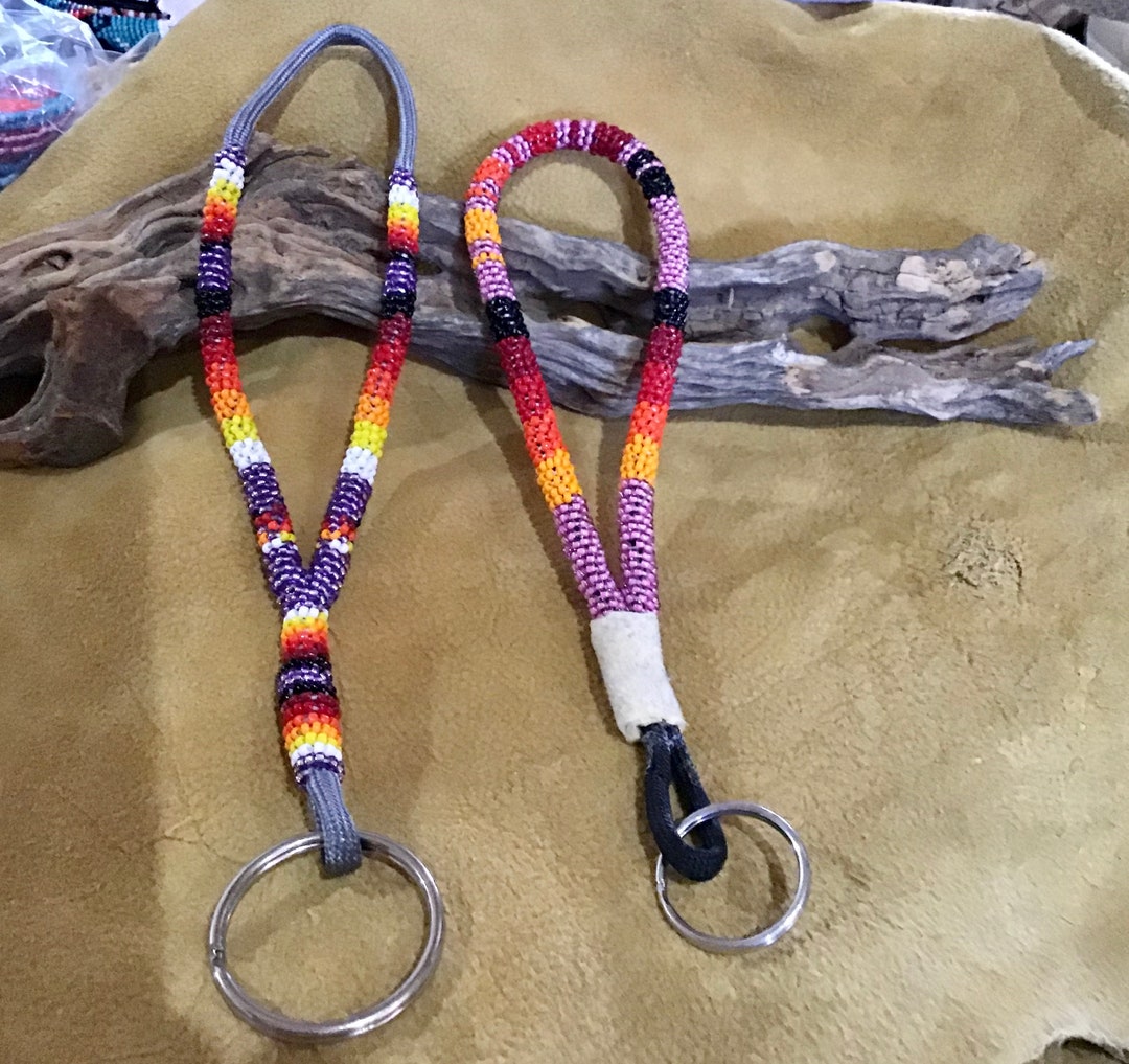 Authentic Native America Indian Jewelry Peyote Stitch Beaded Keychain ...