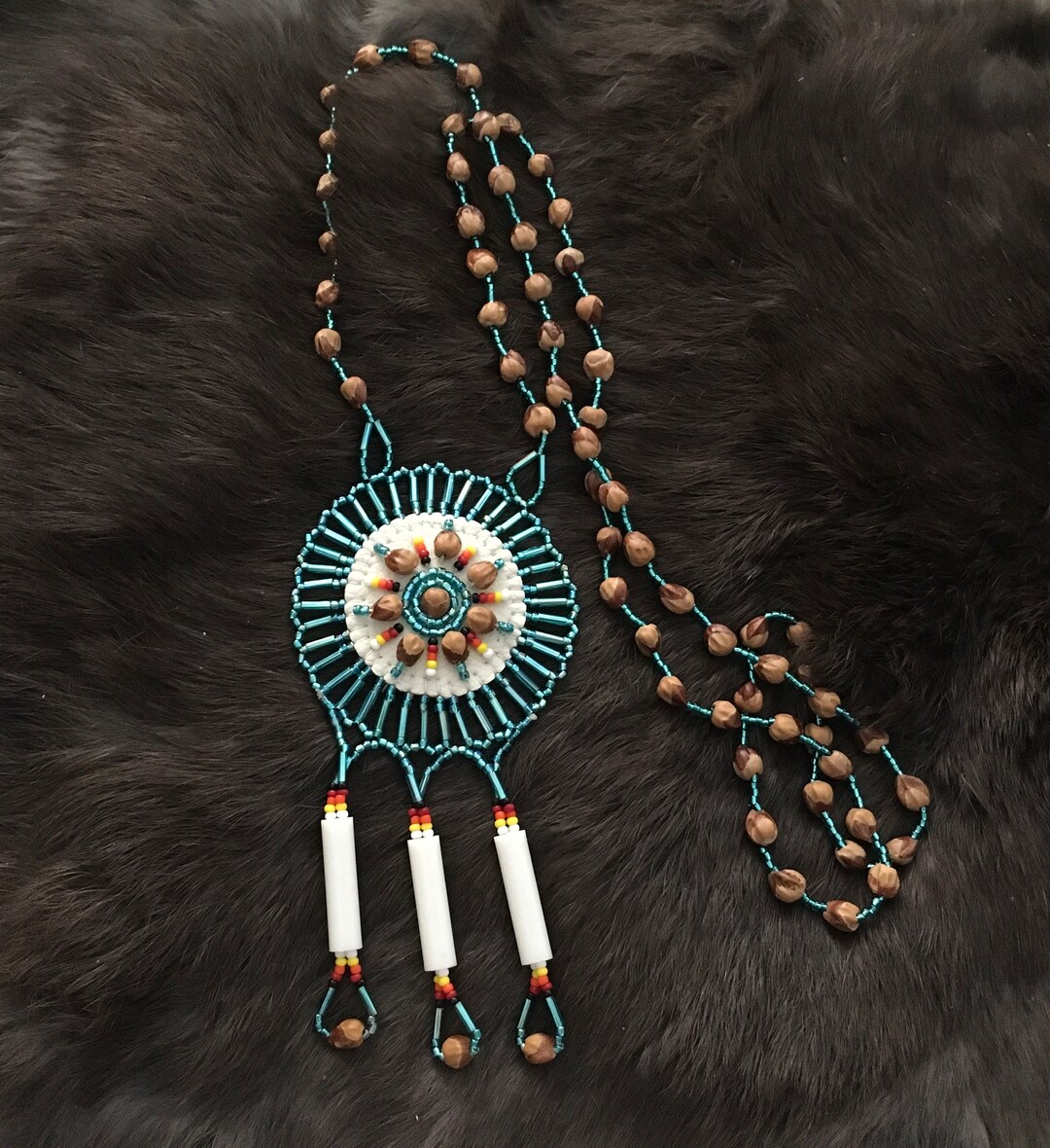 Authentic Native American Indian Jewelry Zuni Hopi Navajo Hand Beaded ...