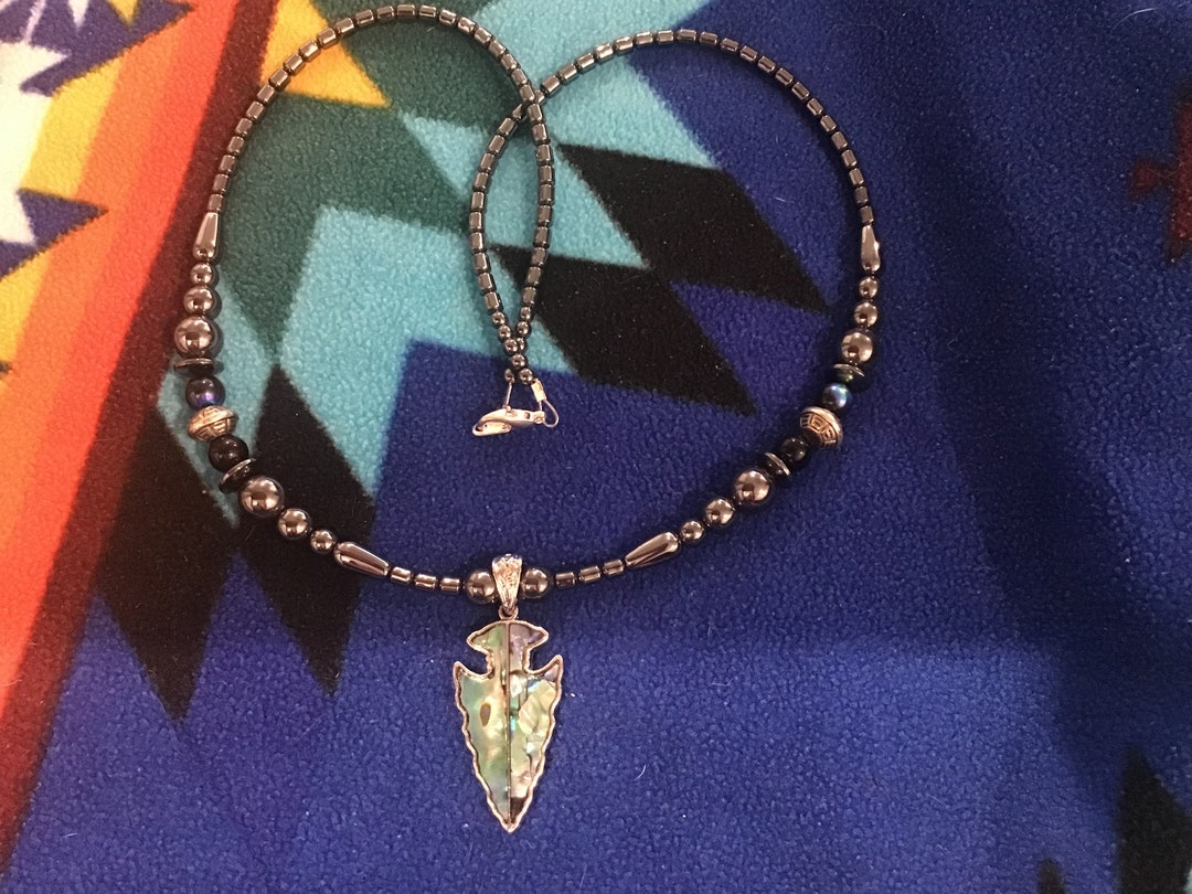 Authentic Native American Indian Jewelry Silver Hematite Navajo Sea ...