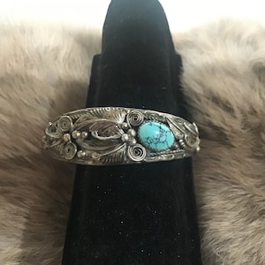 SIGNED Vintage Authentic Native American Indian Jewelry Sterling Silver ...