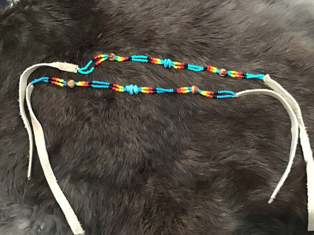 Native America Indian Jewelry Navajo Ghost Bead Beaded Bracelet or ...