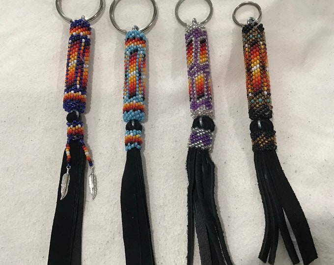 Authentic Native America Indian Jewelry Peyote Stitch Beaded Keychain ...