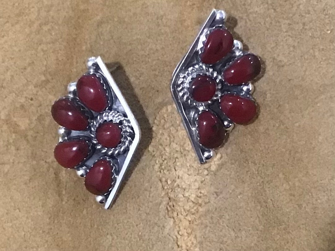 SIGNED Authentic Native American Indian Jewelry Navajo Earrings ...