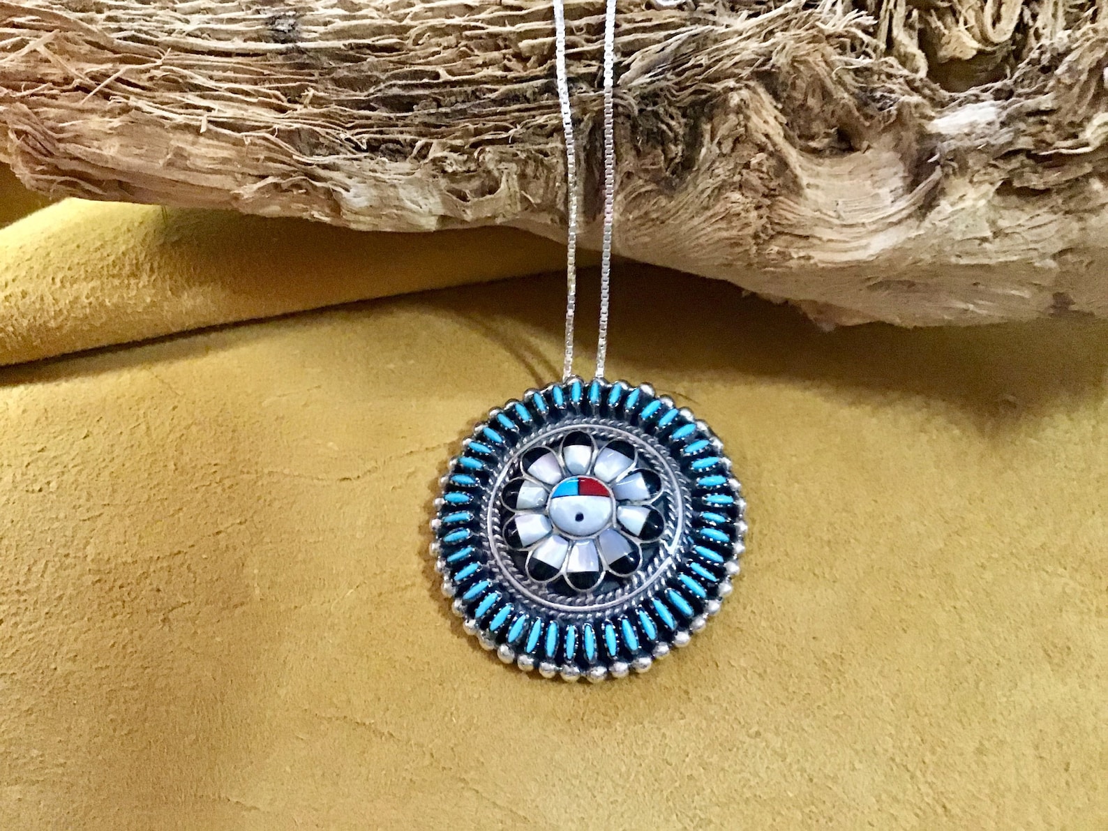 Vintage Native American Indian Jewelry Zuni Sun Face Deity Sterling ...