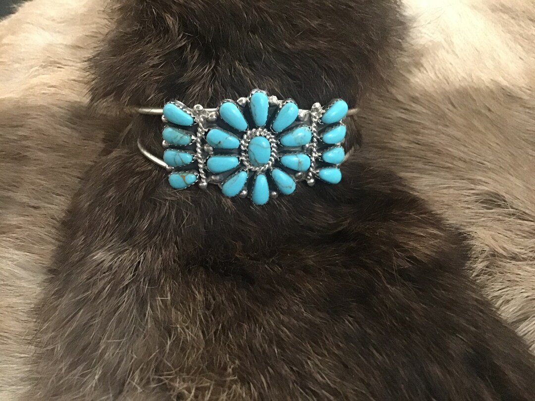 SIGNED Native America Indian Jewelry Navajo Bracelet Cuff Zuni Tribe ...