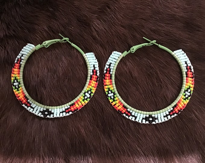 Native American Indian Jewelry Hoop Earrings Navajo Zuni Turquoise ...