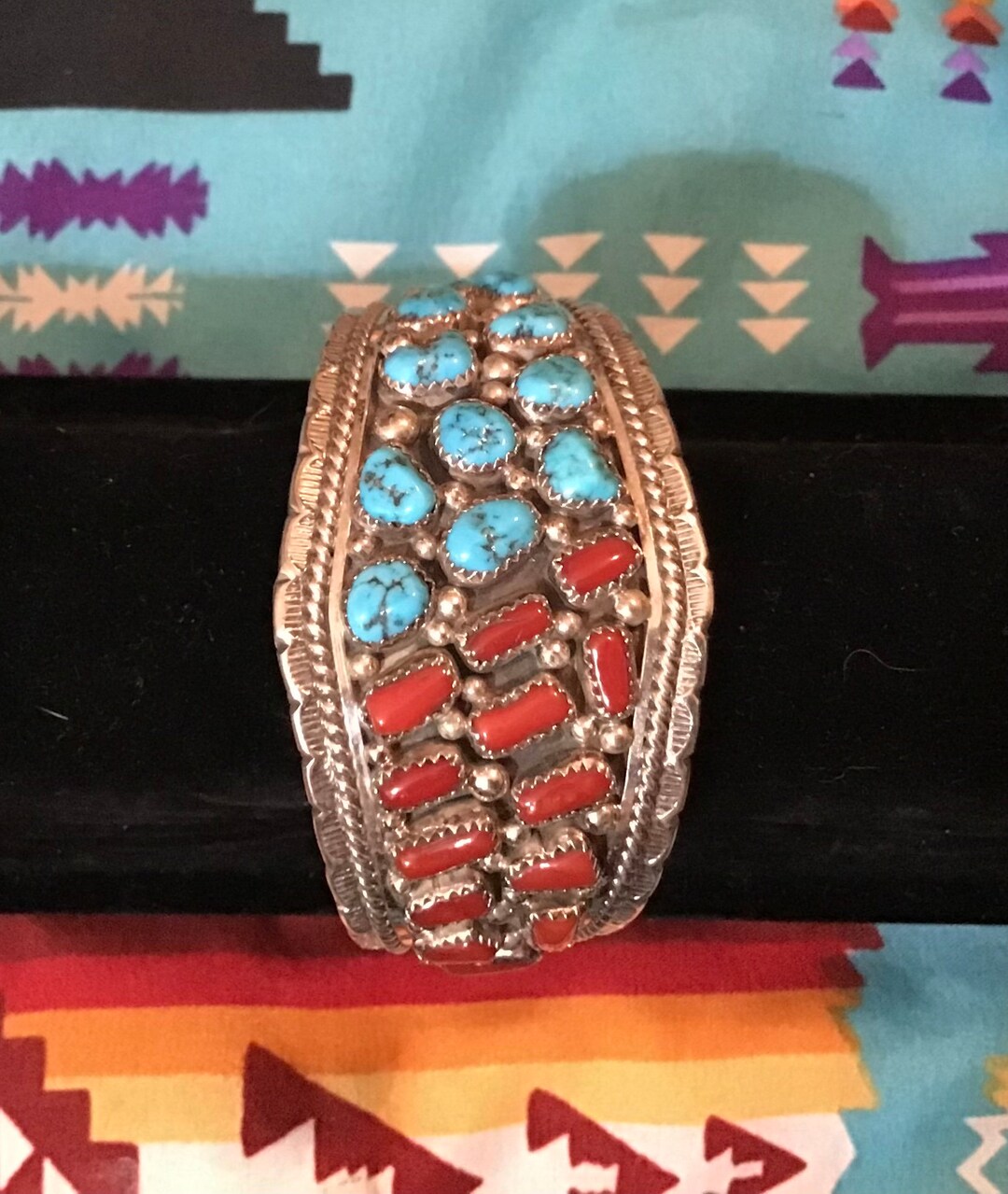 IndianerSchmuck Navajo Ohrringe Zuni Tribe Sterling Silber Türkis Rot ...