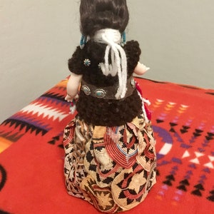 Authentic Navajo Doll Native American Doll Traditional Dress Turquoise ...