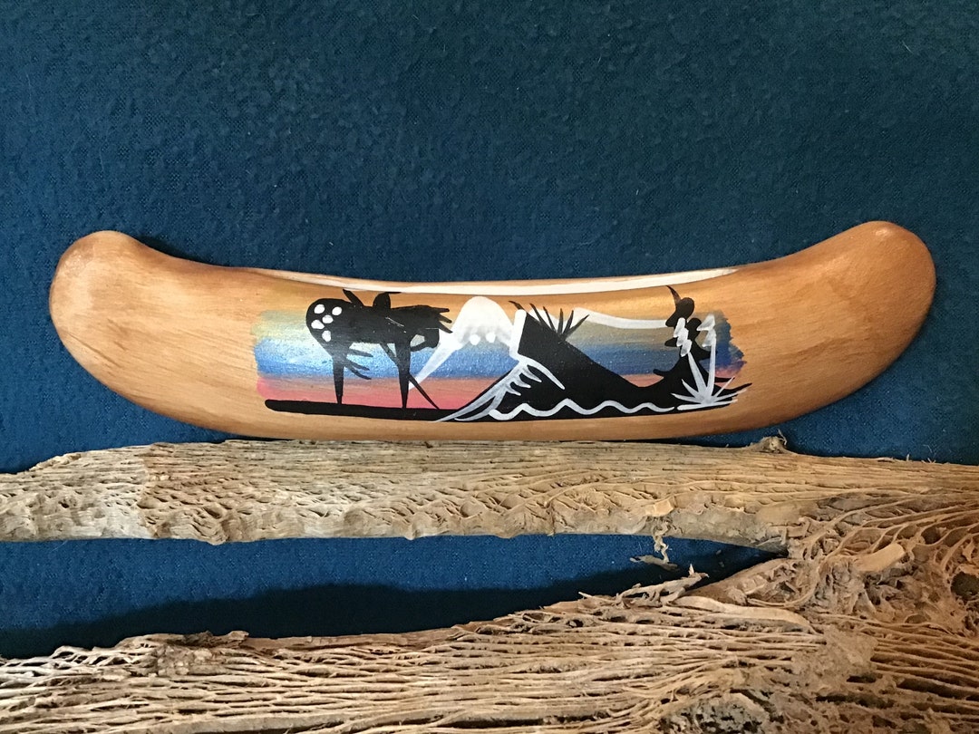 SIGNED Authentic Navajo Native American Pottery Canoe Smudge Pot End of ...