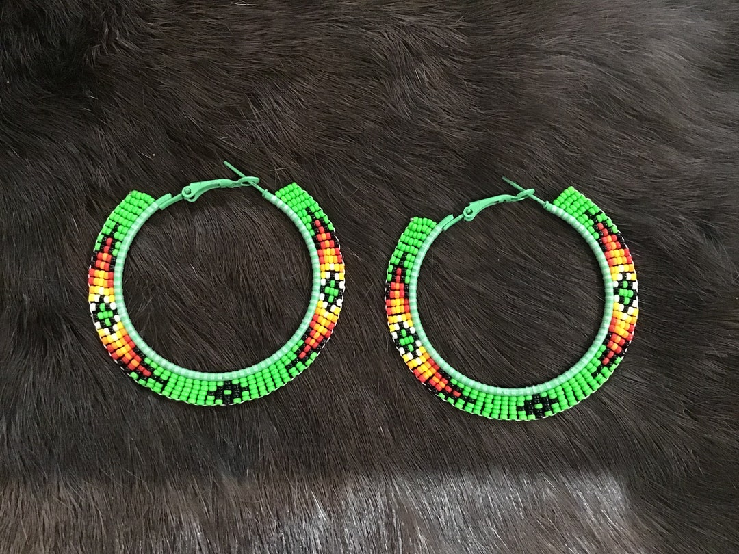 Native American Indian Jewelry Hoop Earrings Navajo Zuni Turquoise ...