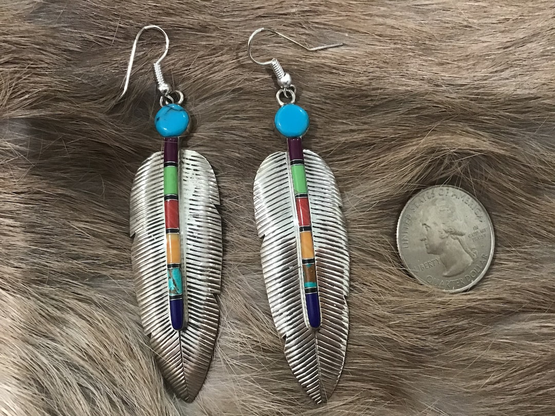 SIGNED Authentic Vintage Navajo Zuni Sterling Silver Genuine Sleeping ...